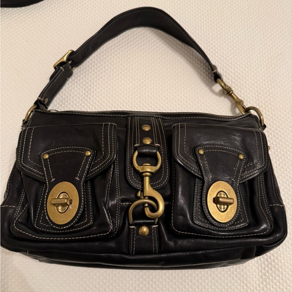 Coach | Bags | Coach Mandy Euc Anniversary Legacy Bag Turnlock Black ...